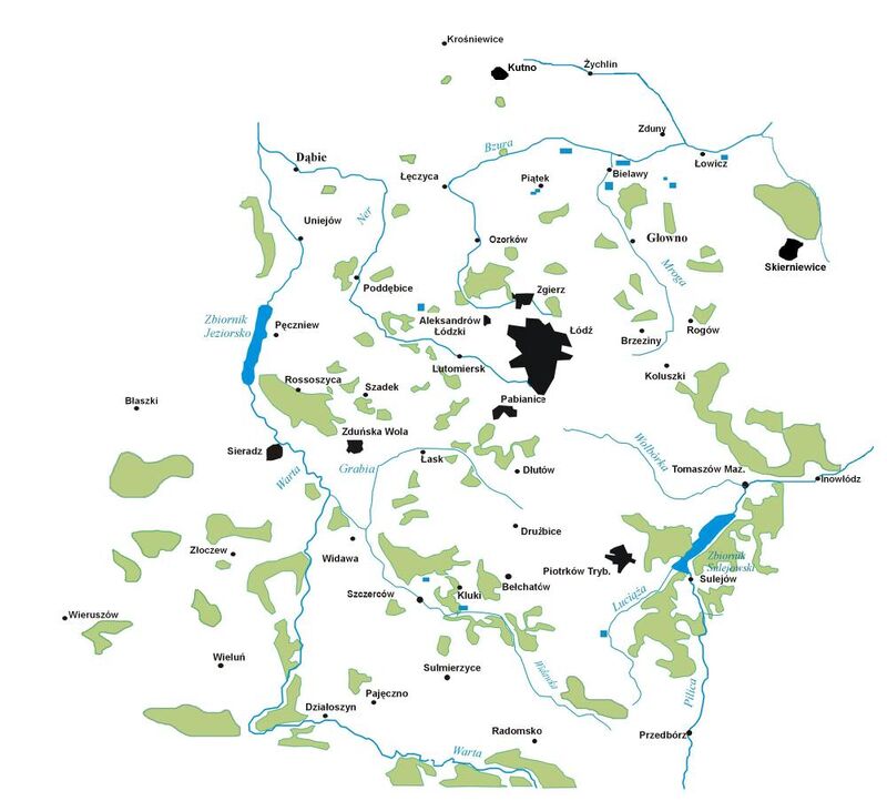 Mapa Regionu – Ptaki Polski Środkowej - Sekcja Ornitologiczna SKNB UŁ